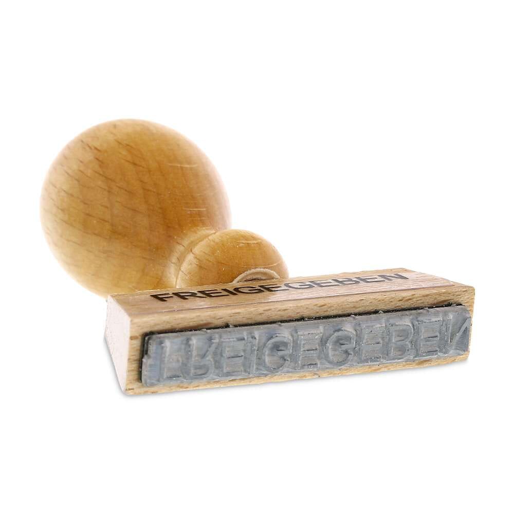 Holzstempel mit Standardtext "FREIGEGEBEN" | stempel-versand.at