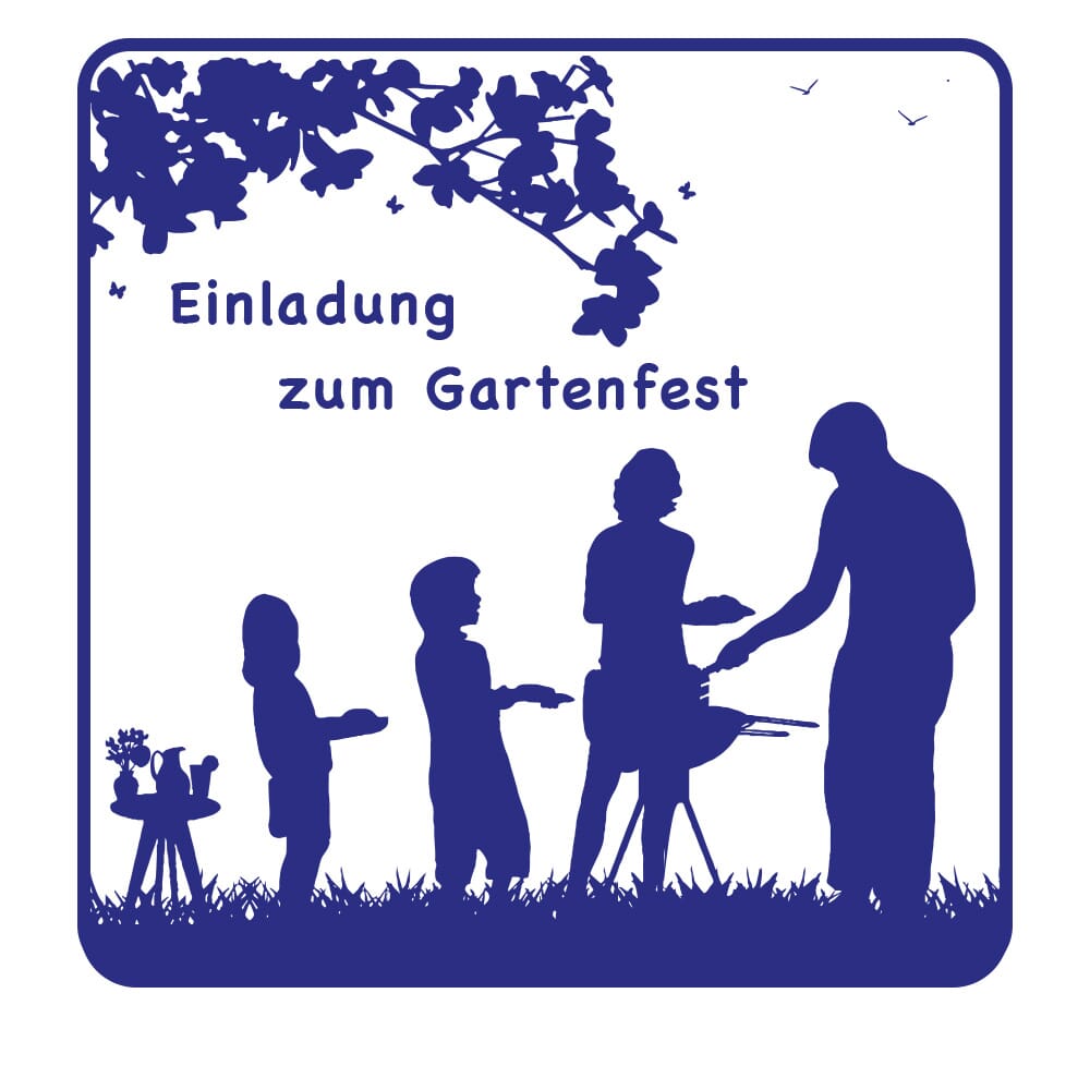 Holzstempel "Einladung Gartenfest" | stempel-versand.at