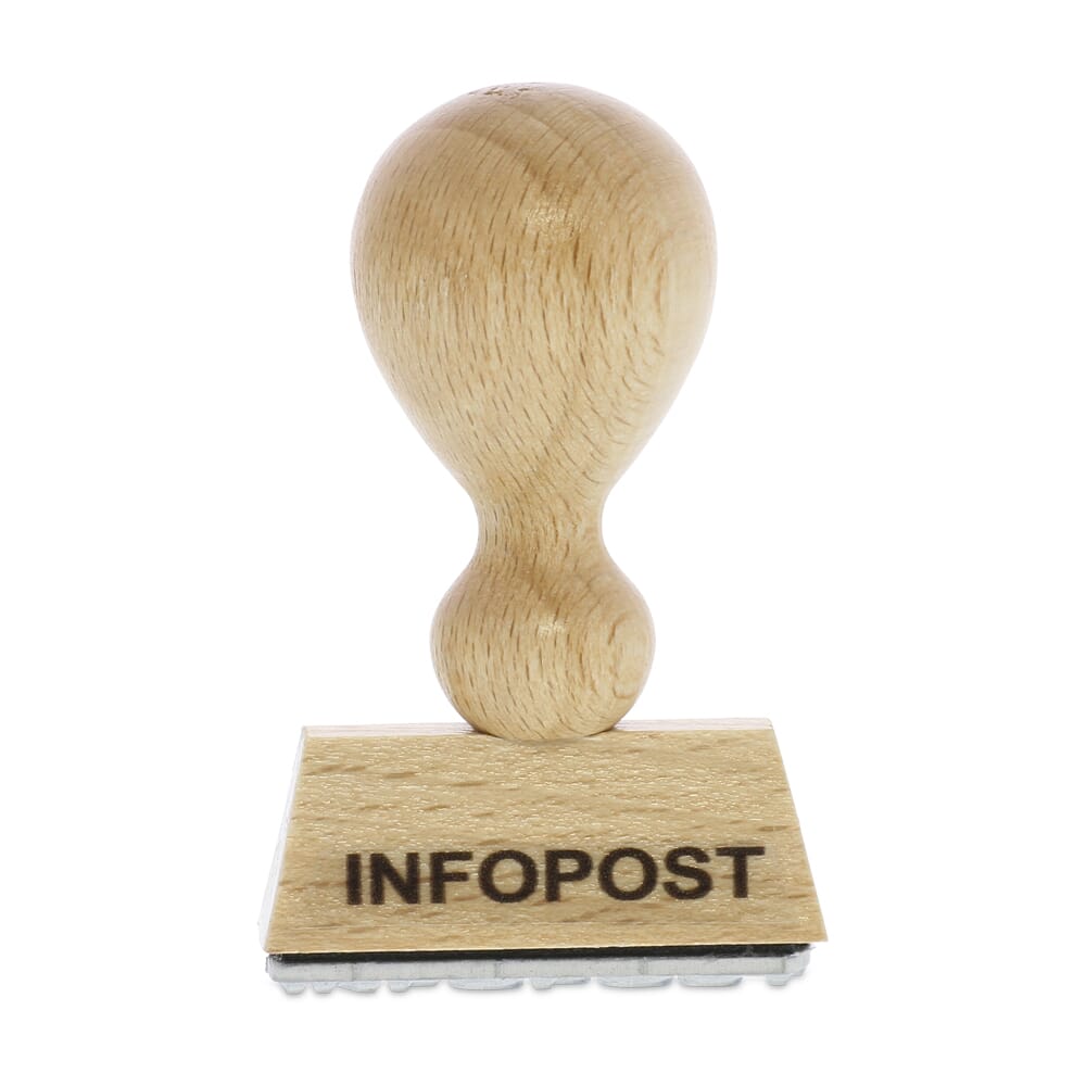 Holzstempel mit Standardtext "INFOPOST" | stempel-versand.at