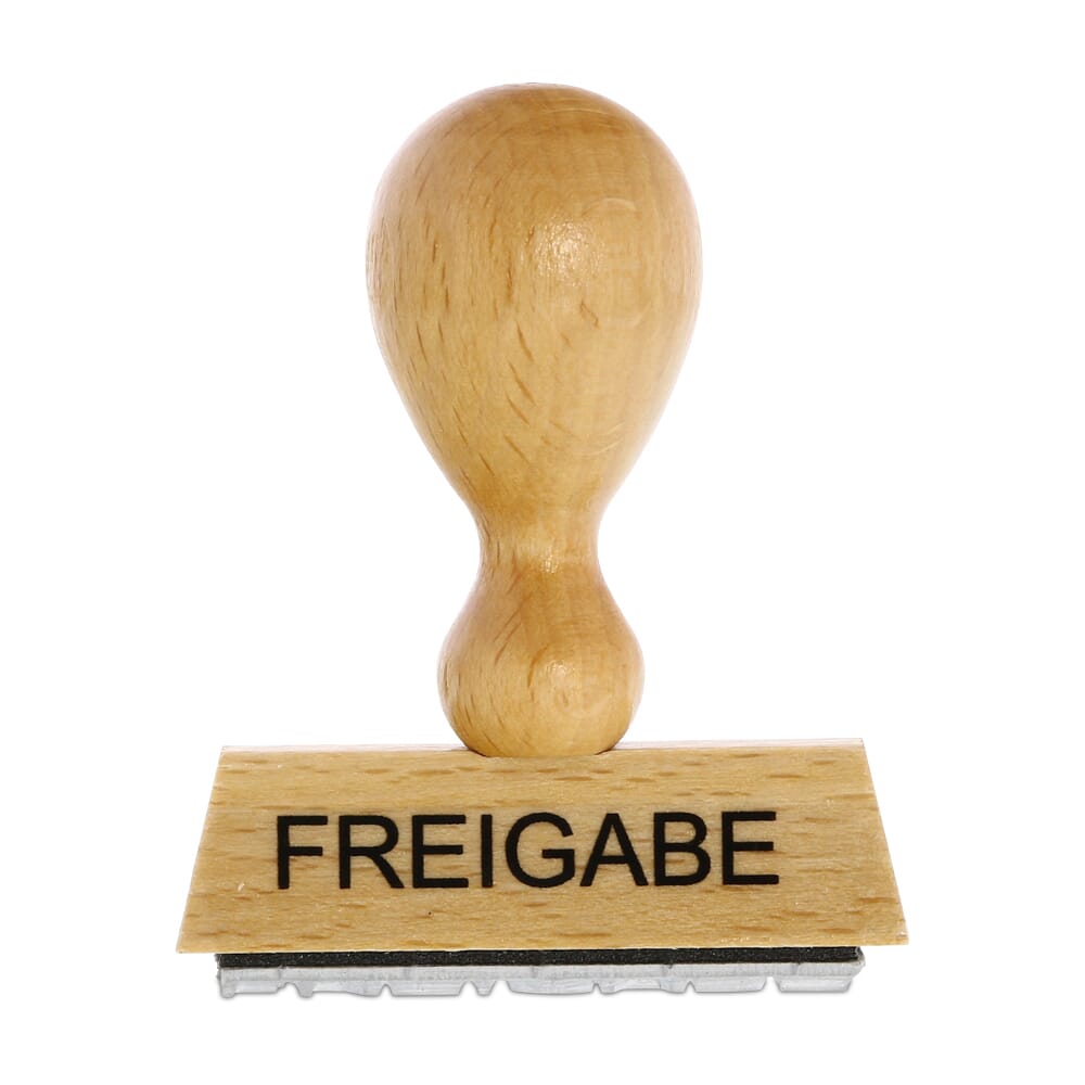 Holzstempel mit Standardtext "FREIGABE" | stempel-versand.at