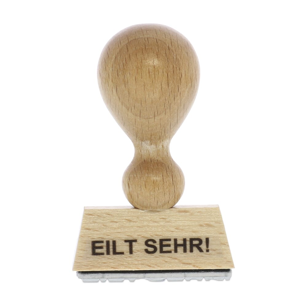Holzstempel mit Standardtext "EILT SEHR" | stempel-versand.at