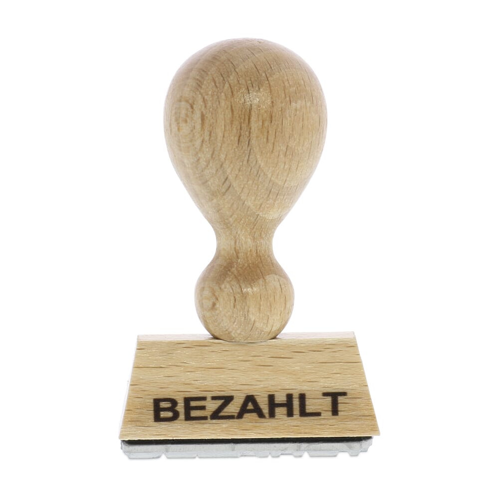 Holzstempel mit Standardtext "BEZAHLT | stempel-versand.at
