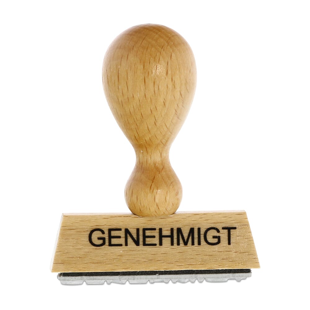 Holzstempel mit Standardtext "GENEHMIGT" | stempel-versand.at