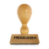 Holzstempel mit Standardtext "FREIGEGEBEN" | stempel-versand.at
